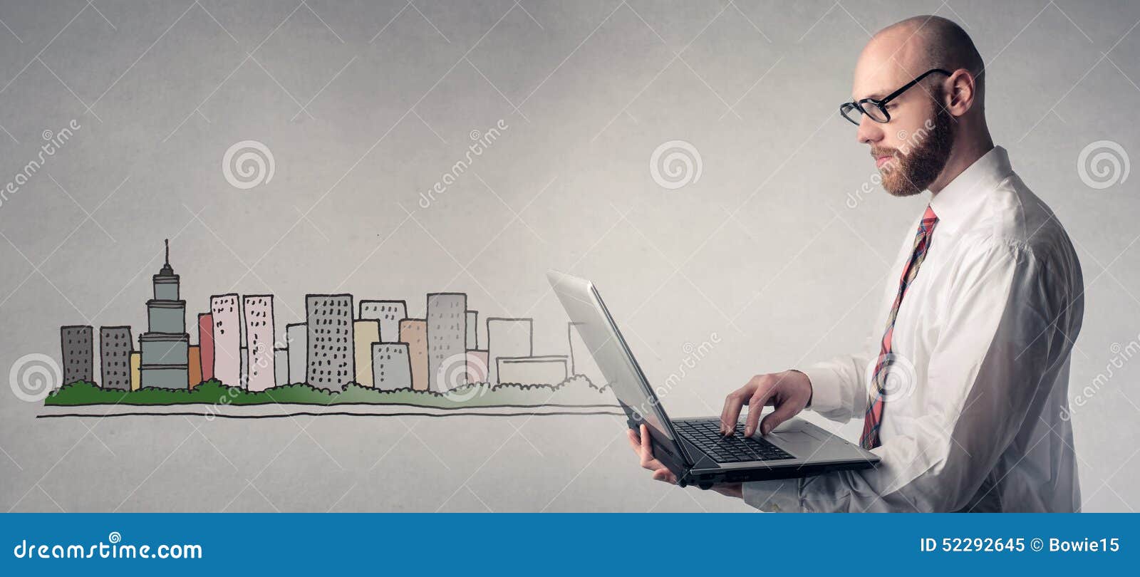 Working in the city stock image. Image of glasses, business - 52292645