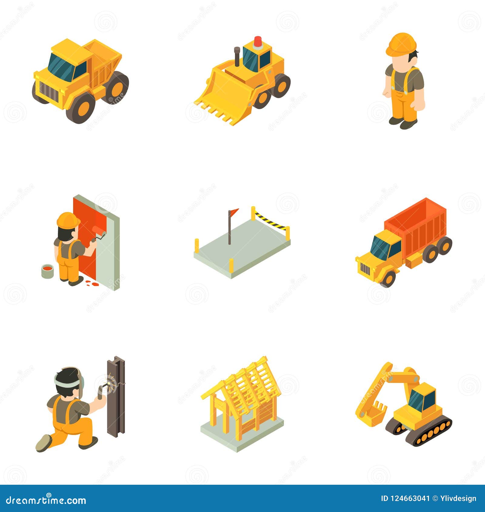 Working Class Icons Set, Isometric Style Stock Vector - Illustration of ...