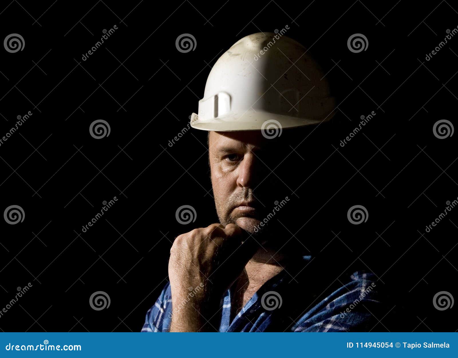 Working Class Man on Black. Stock Photo - Image of masculine ...