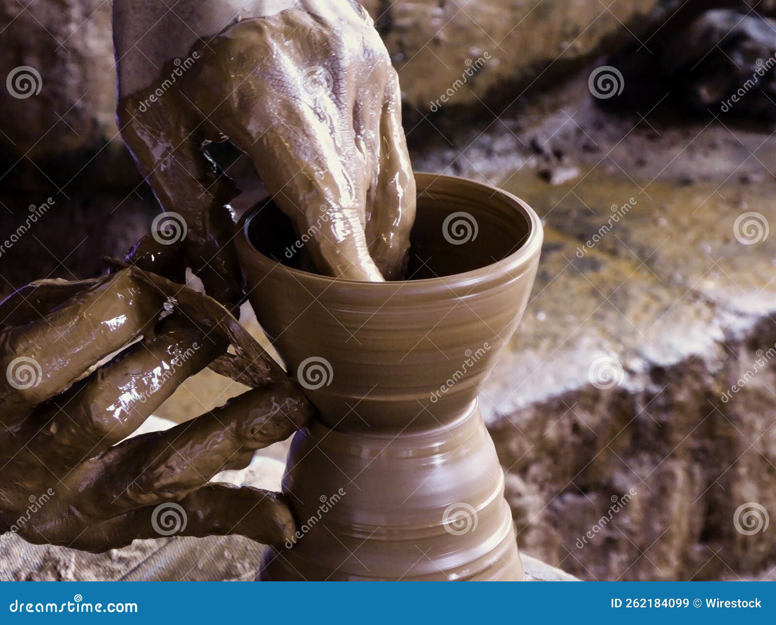 Working with the Clay, Creating ... Stock Image - Image of millennial ...