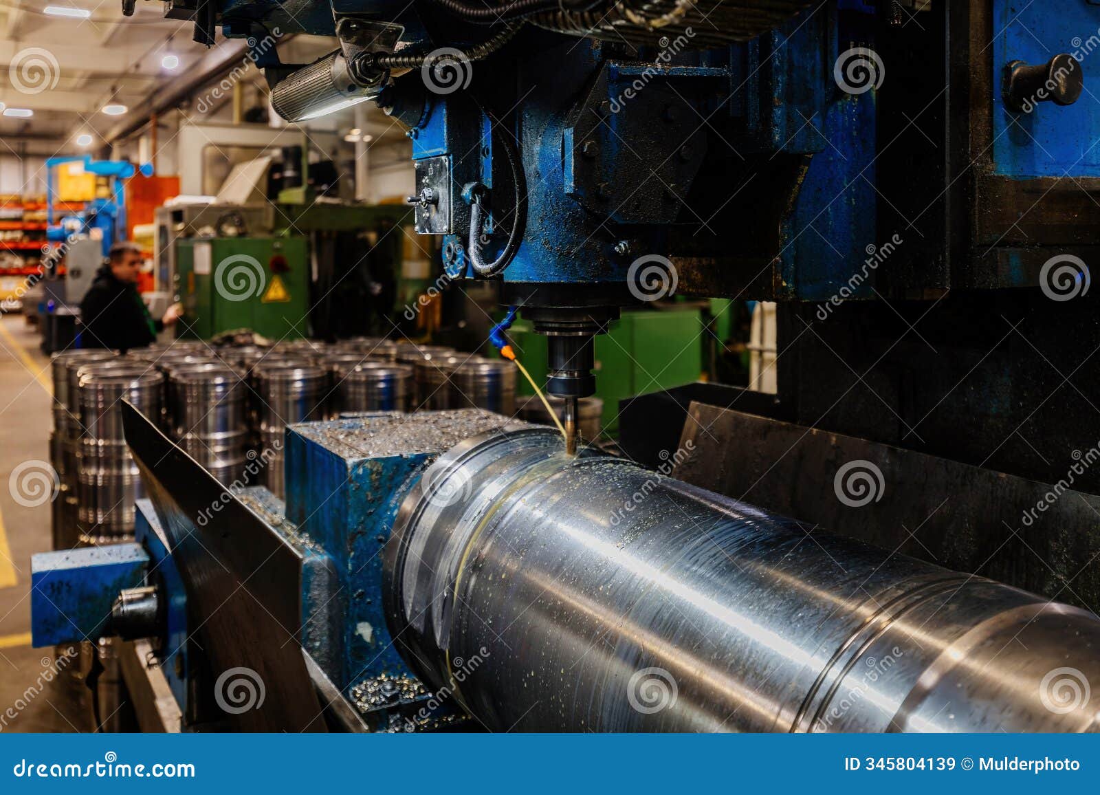 Working CNC Milling Machine with Liquid Coolant Stock Image - Image of ...