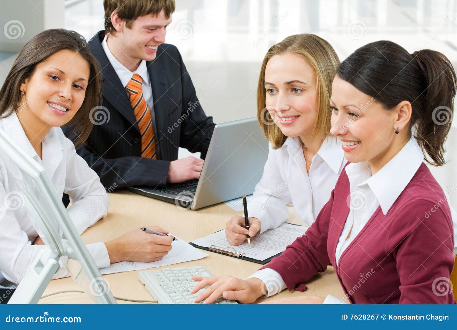 Working colleagues stock image. Image of looking, notes - 7628267
