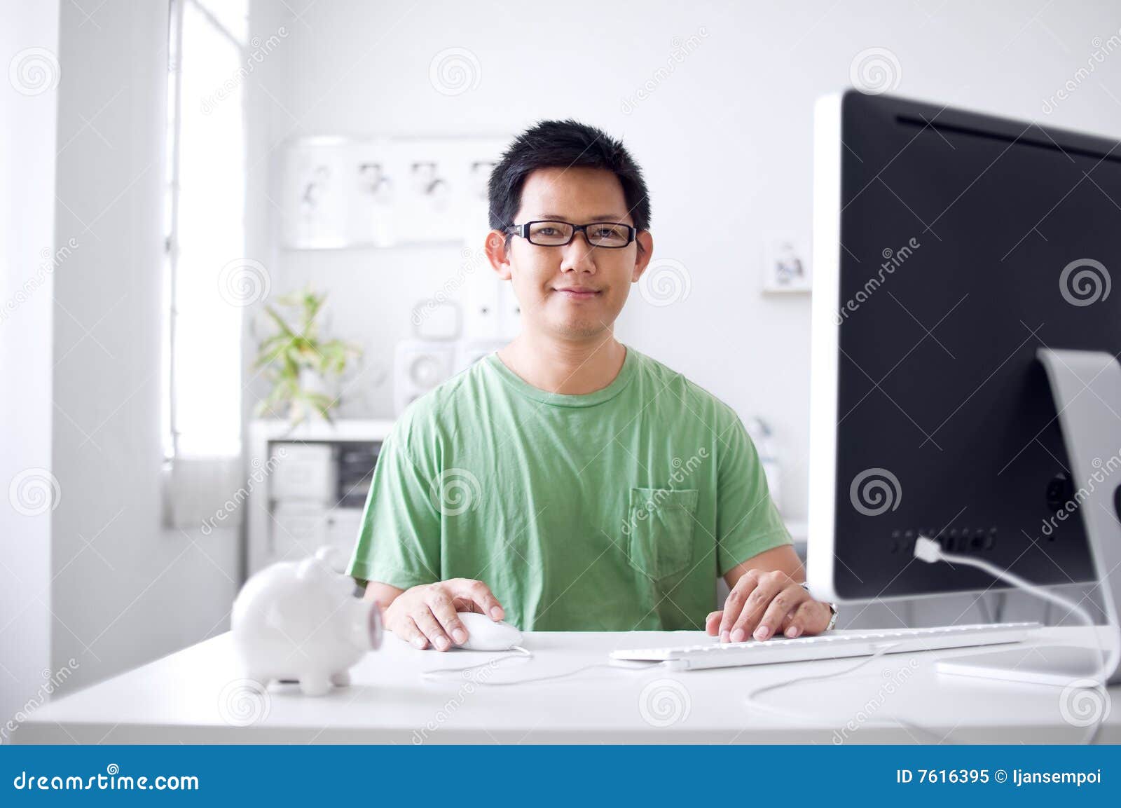 Working on computer stock image. Image of desktop, house - 7616395