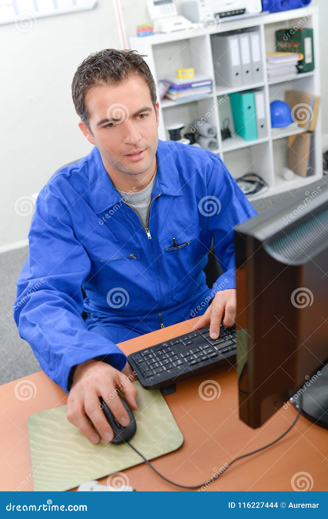 Working on the computer stock photo. Image of binders - 116227444