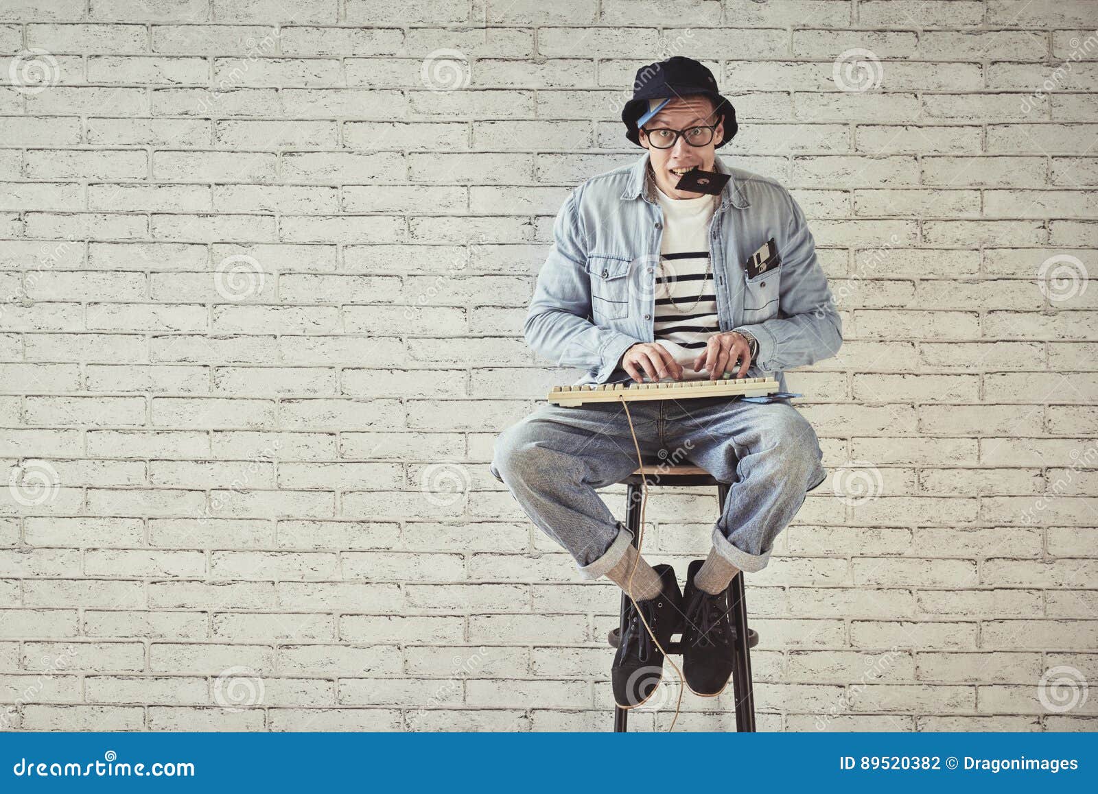 Working on computer stock photo. Image of player, sitting - 89520382