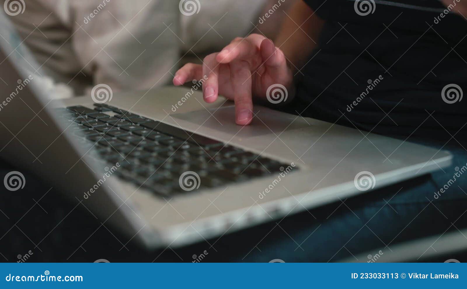 Working with a Computer Keyboard. Fingers Typing a Text File Stock ...