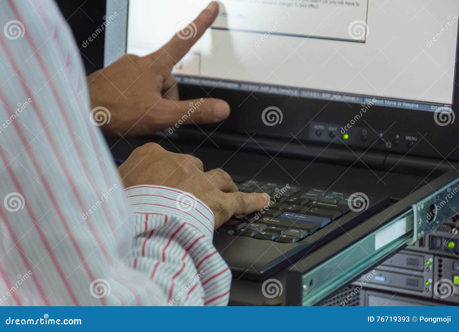 Working on computer server stock image. Image of alone - 76719393