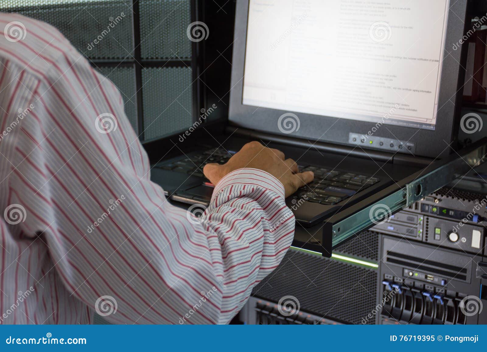 Working on computer server stock image. Image of computer - 76719395
