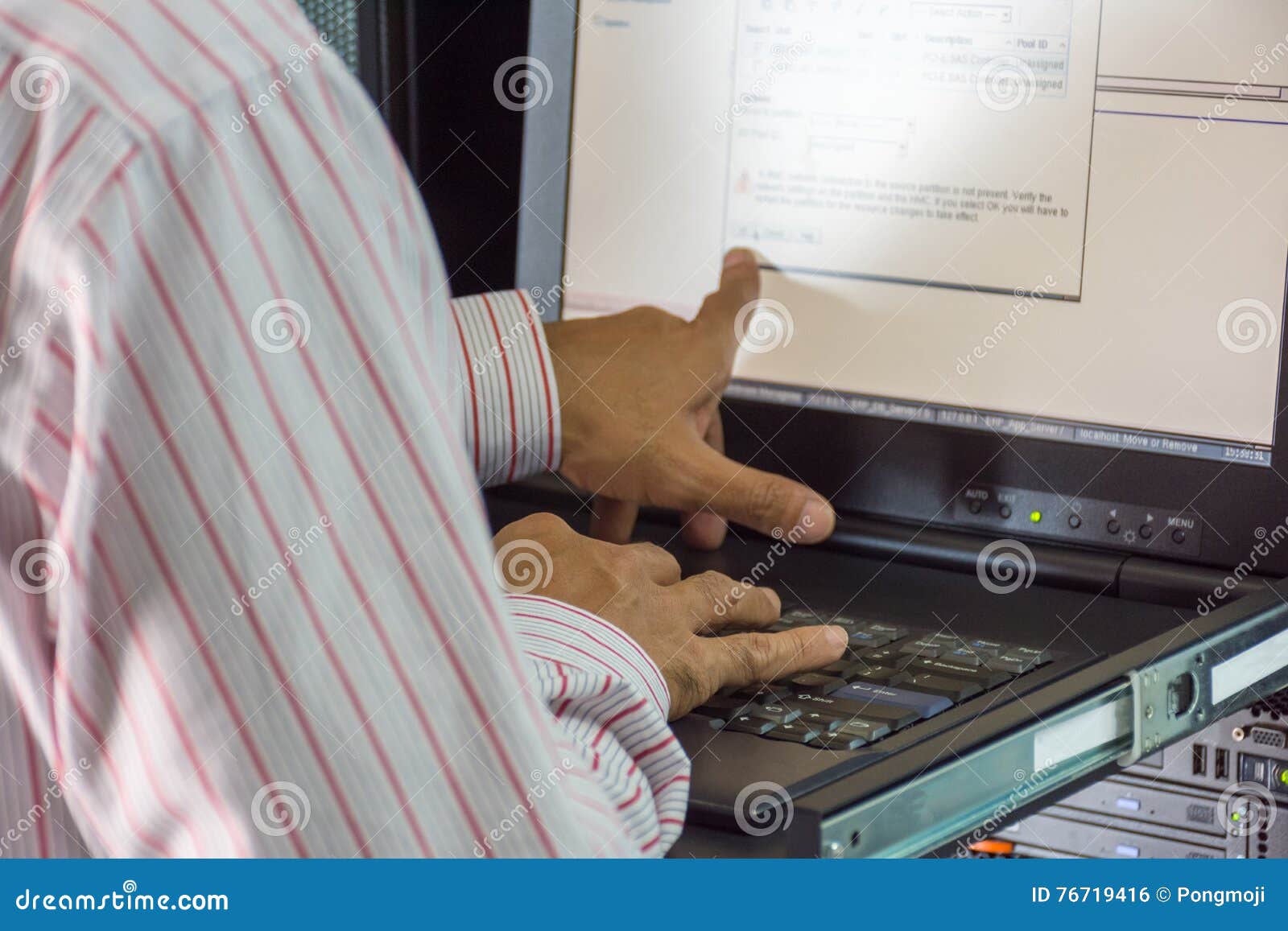 Working on computer server stock photo. Image of cyber - 76719416