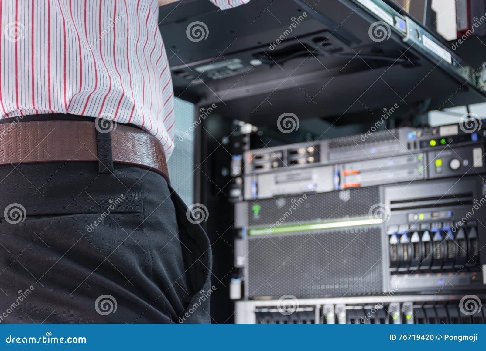 Working on computer server stock photo. Image of laptop - 76719420