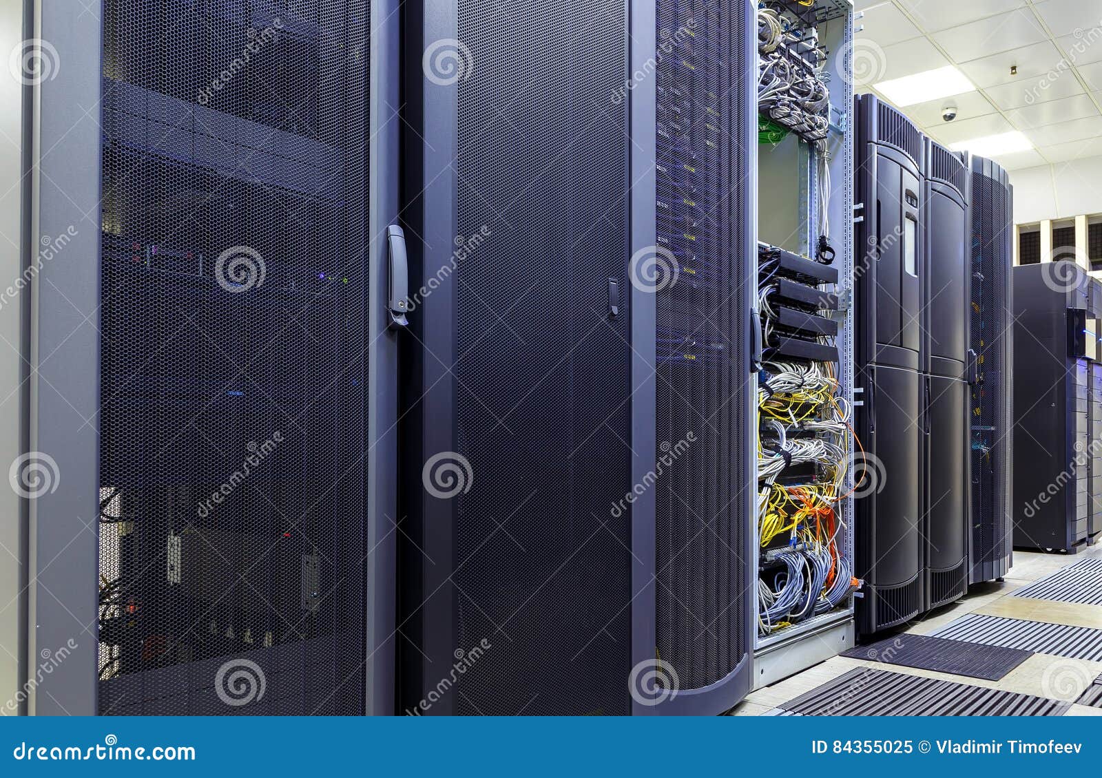 Working Computer Server for Latticed Doors. Stock Image - Image of ...