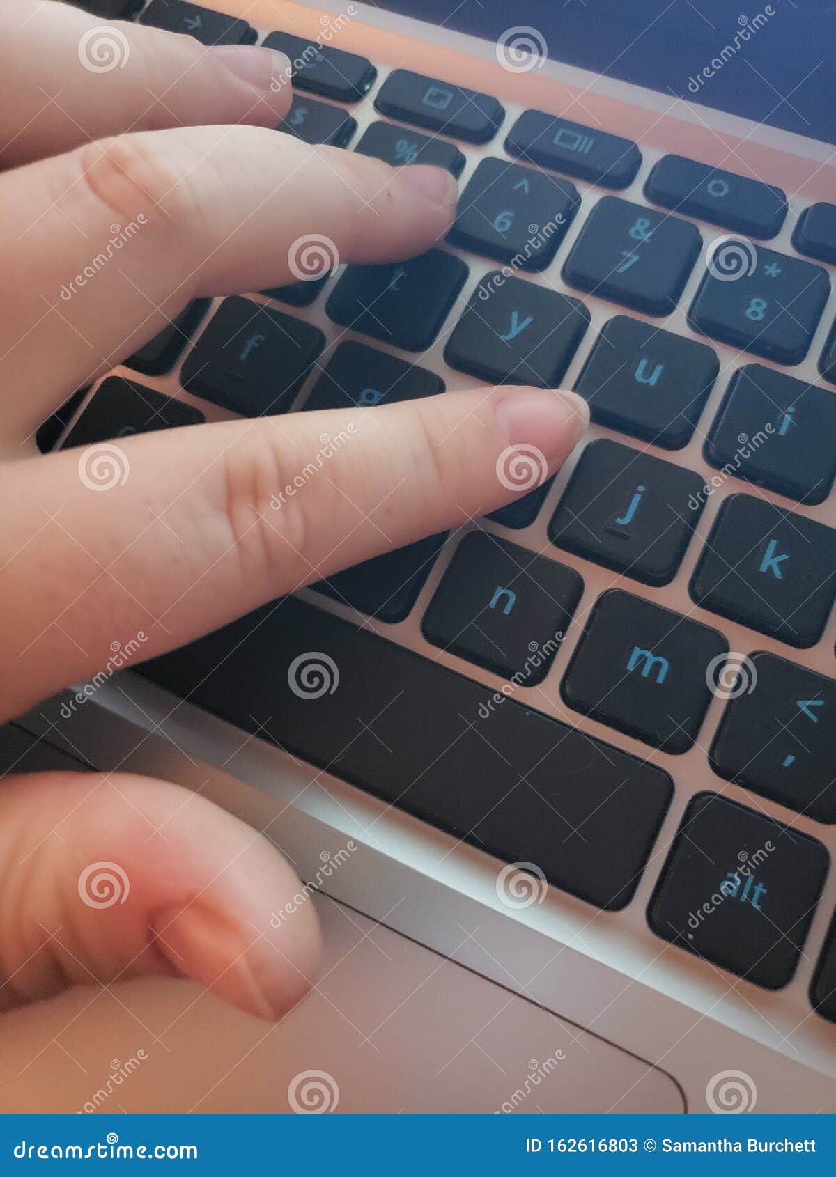 Working on a Computer Typing on a Keyboard Stock Image - Image of ...