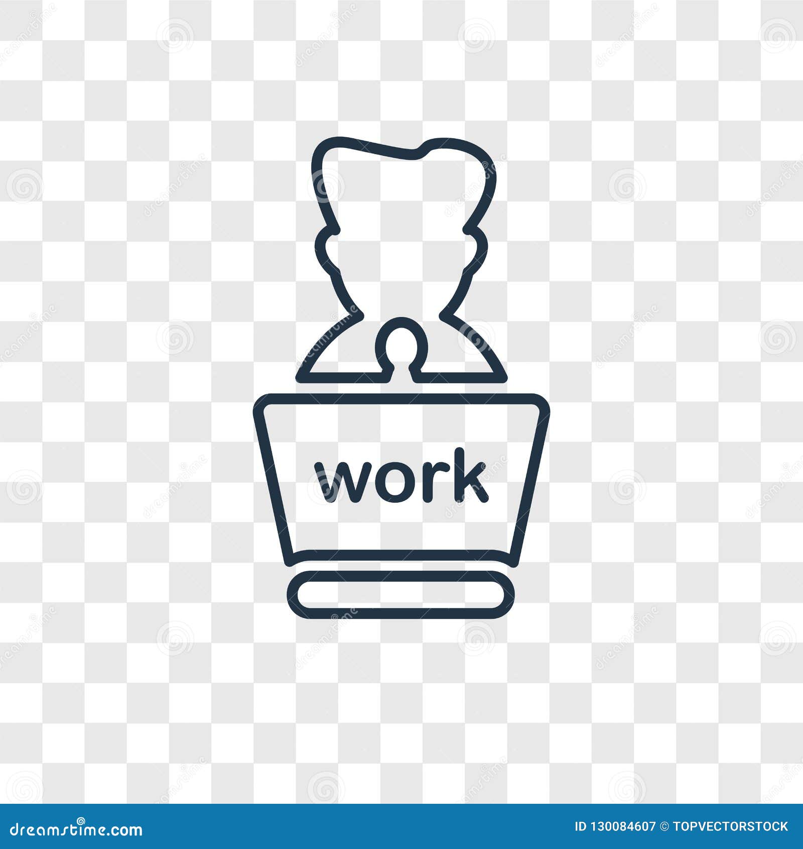 Working Concept Vector Linear Icon Isolated on Transparent Background ...