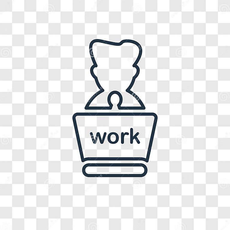 Working Concept Vector Linear Icon Isolated on Transparent Background ...