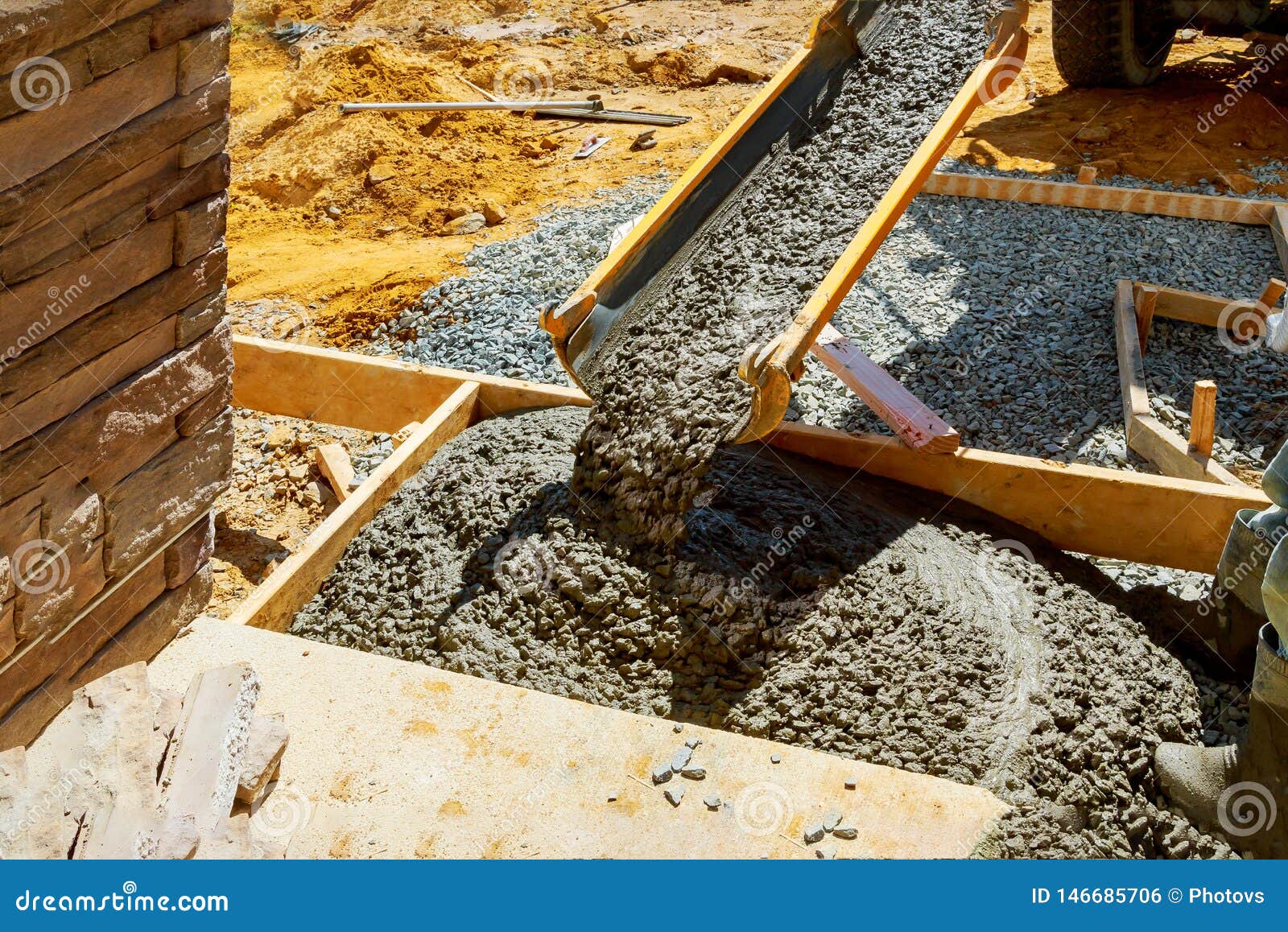 Working for Concrete Pavement for Ground Flooring Construction Stock ...