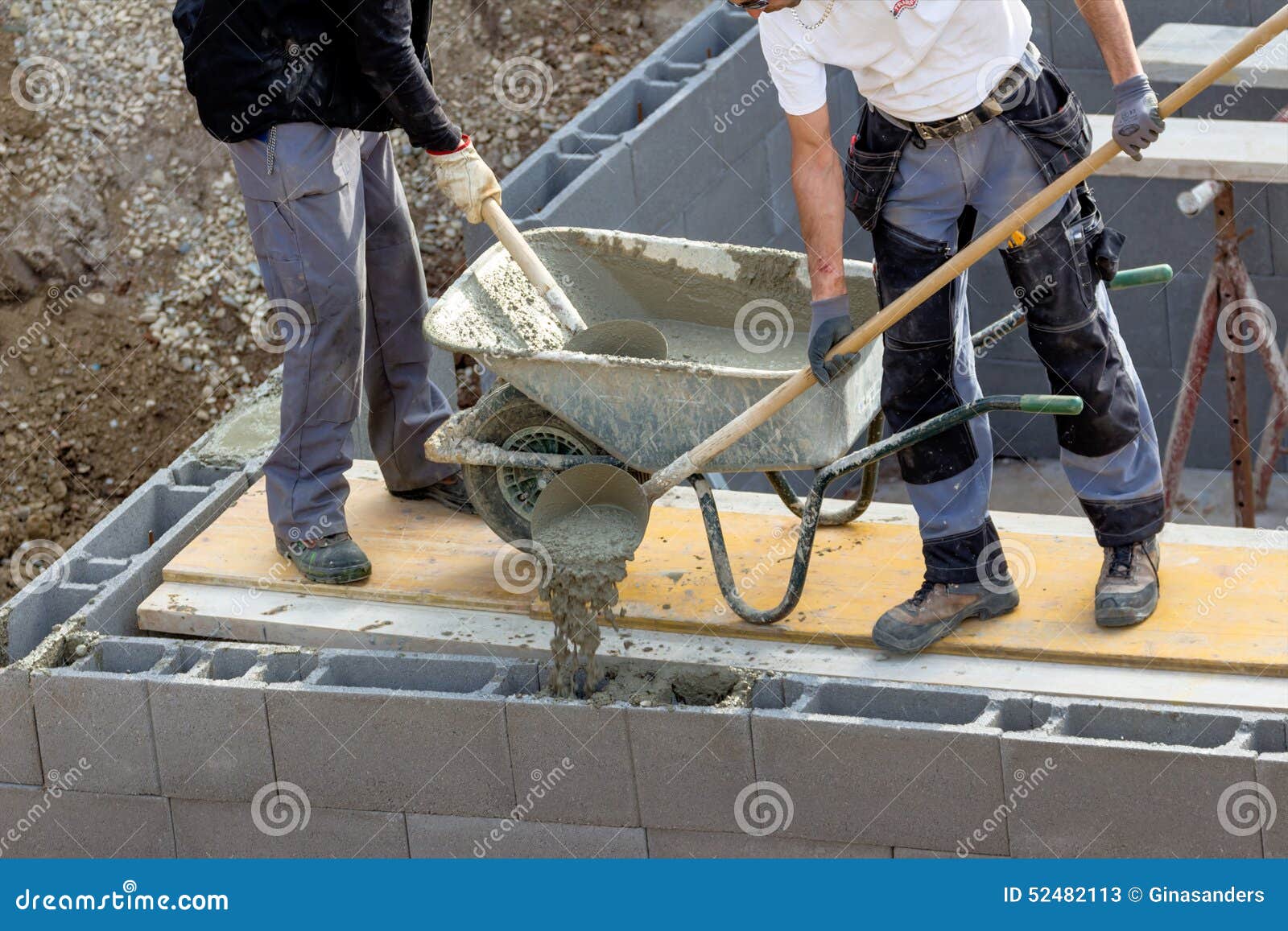 Working with concrete editorial stock photo. Image of stones - 52482113