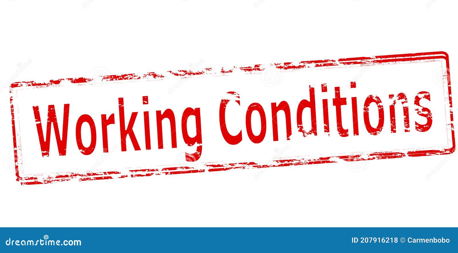Stamp with Text Working Conditions Stock Illustration - Illustration of ...
