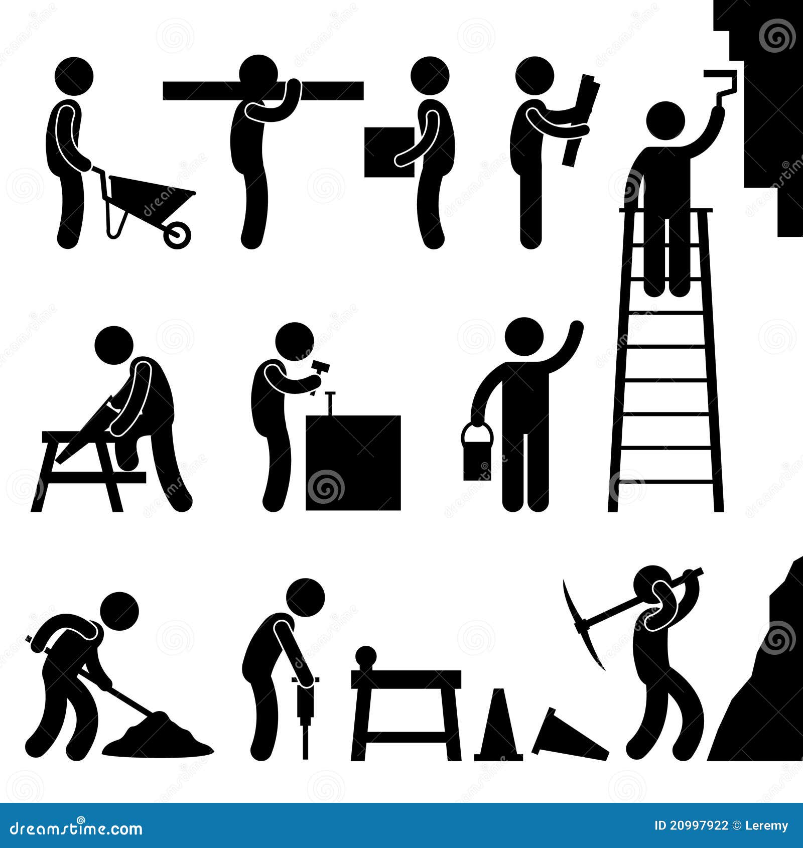 Working Construction Hard Labor Pictogram Icon Sym Stock Vector ...