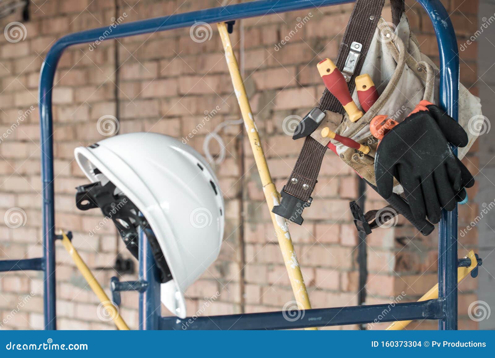 Working Construction Tool. Builder`s Accessories Stock Photo - Image of ...
