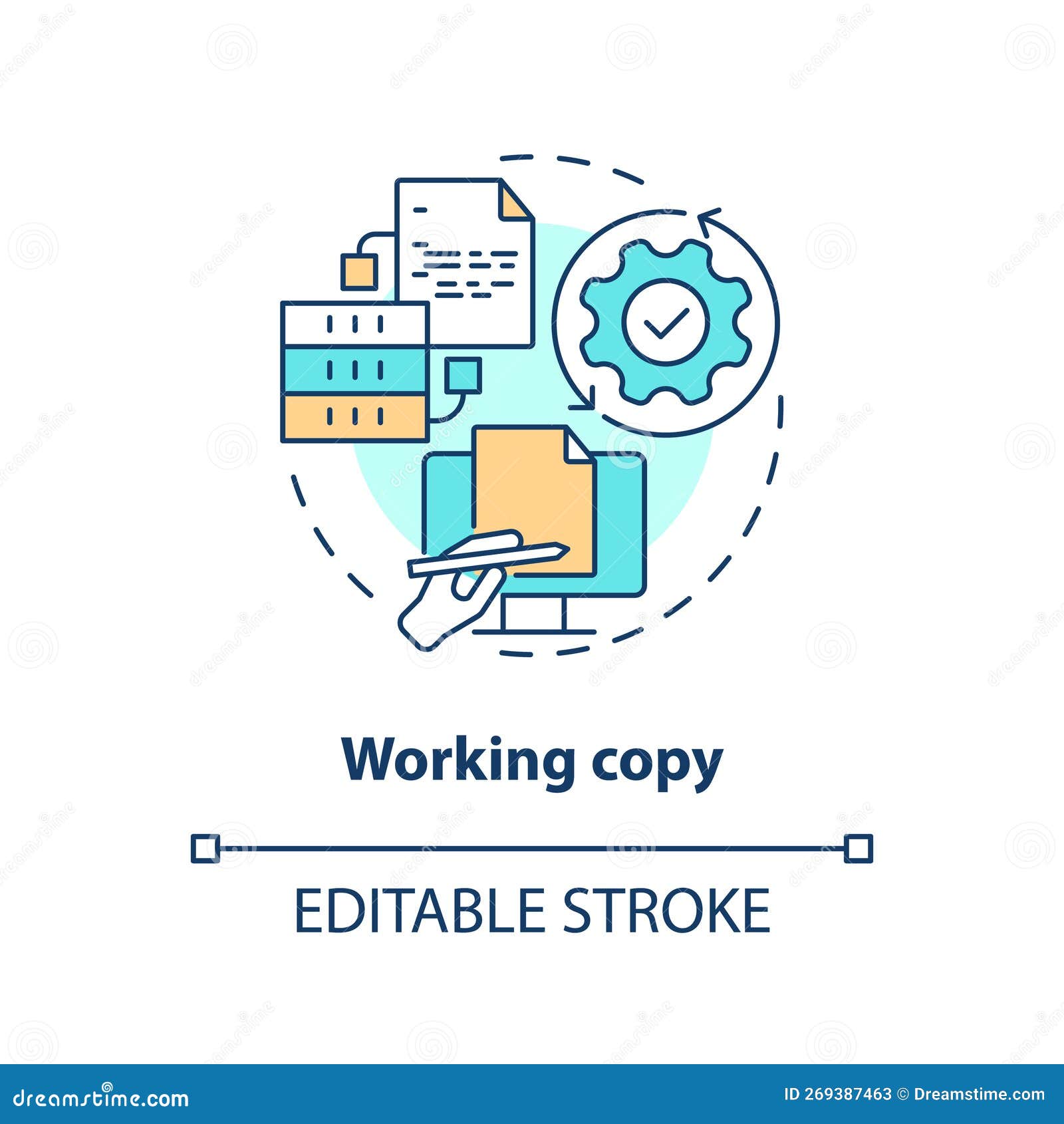 Working copy concept icon stock vector. Illustration of logo - 269387463