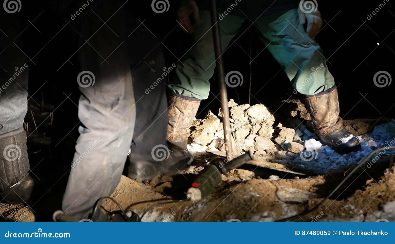 Working with a Crowbar Trying To Break the Iron Cover Stock Video ...