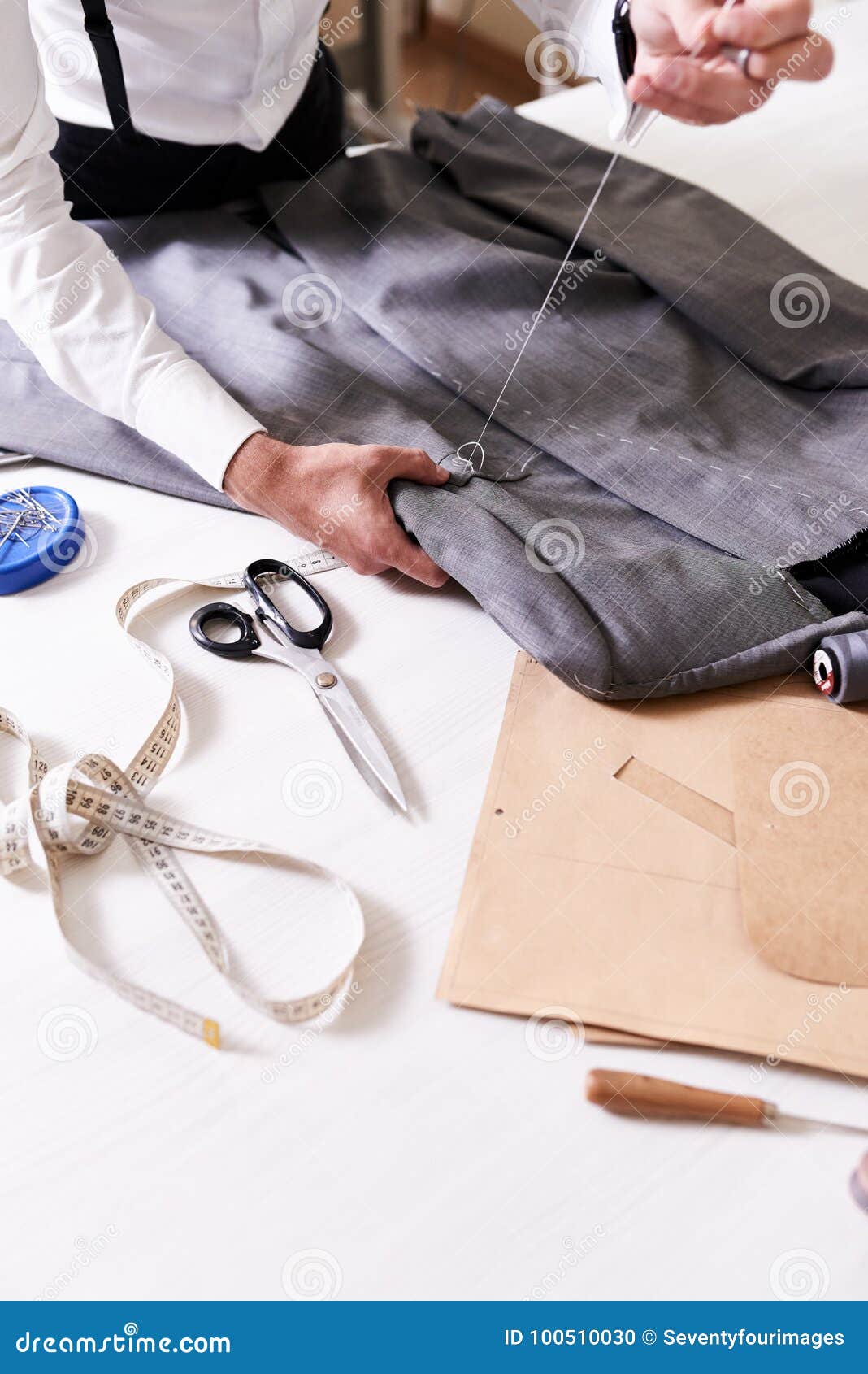 Working on Custom Made Jacket Stock Photo - Image of industry ...
