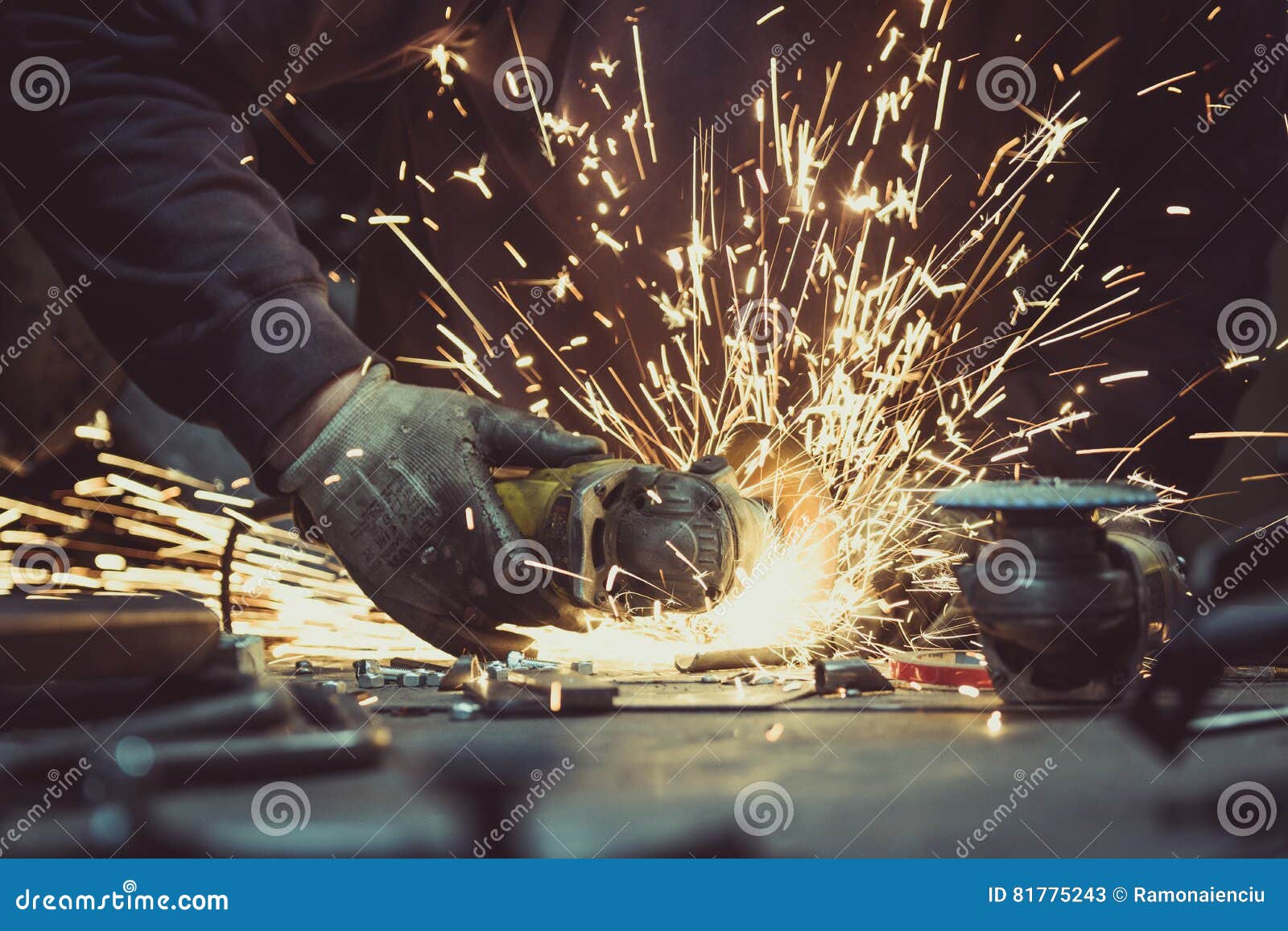 Working on Cutting a Metal Tube with a Sharp Angle Grinder with ...