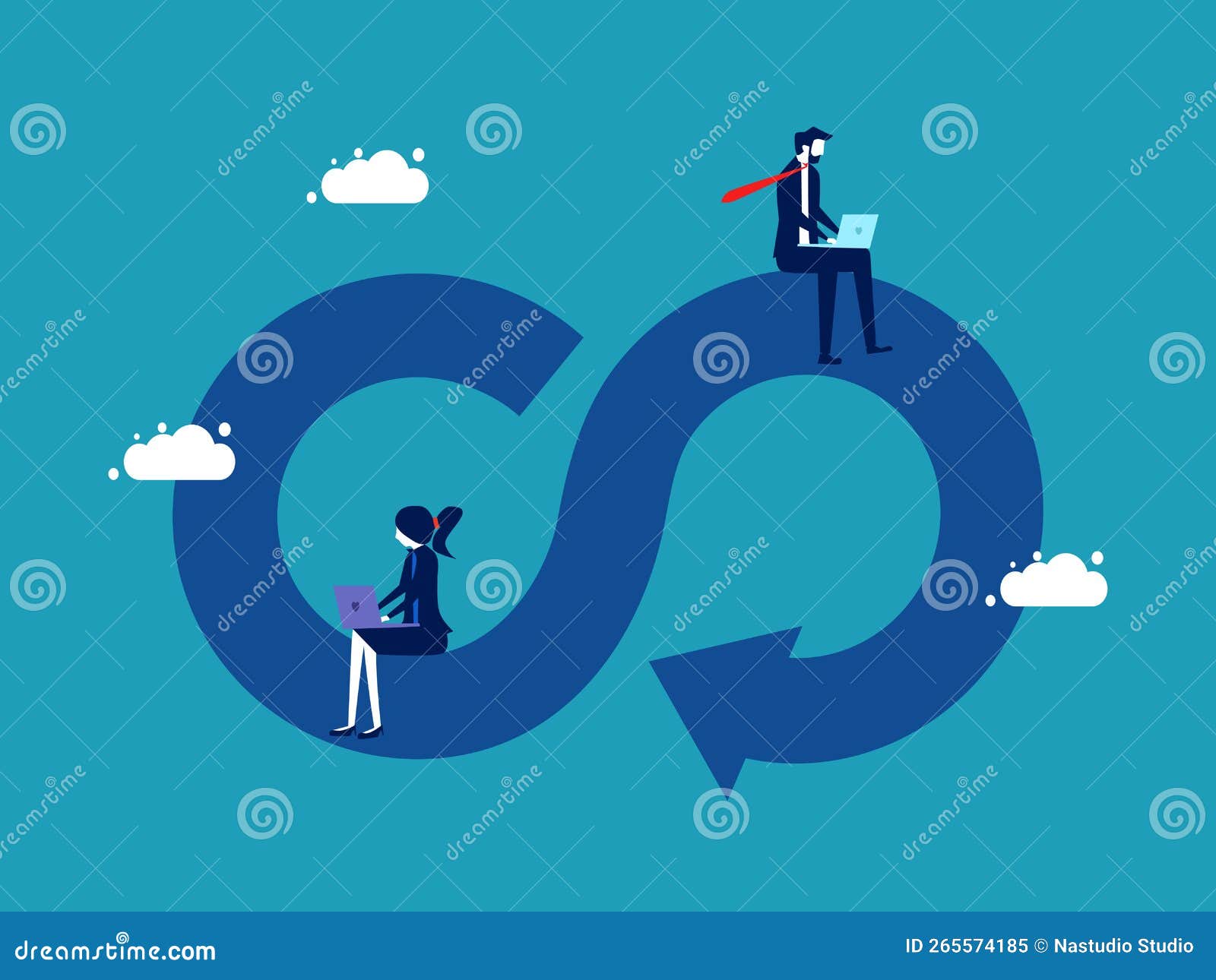 Working Cycle and Support. Work Development Concept Stock Vector ...