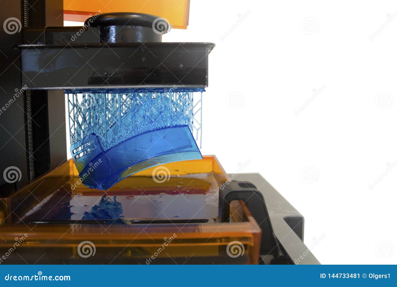 Working 3D Printer. Electronic Three Dimensional Printing Machine in ...