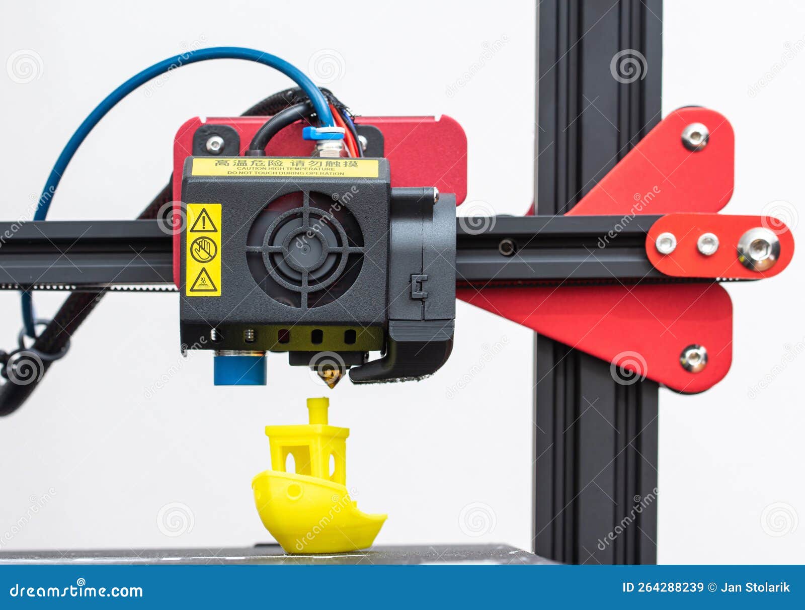 Working 3d Printer. Printhead With Hotend And Fan Close-up. Isolated On ...