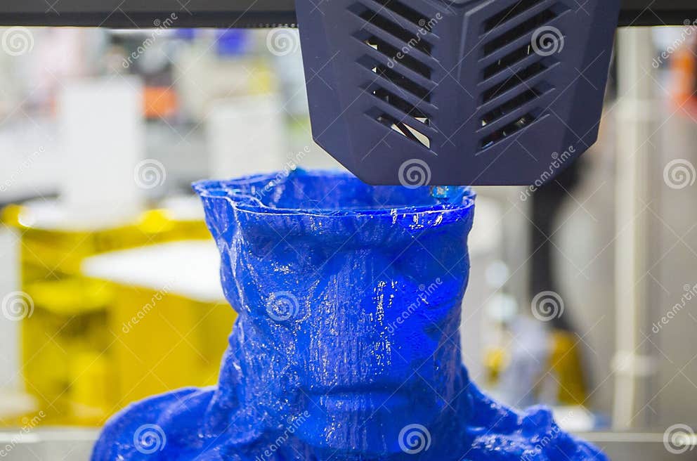 Working 3D Printer Printing an Object from Plastic. Printing a Model from Molten Stock Photo ...