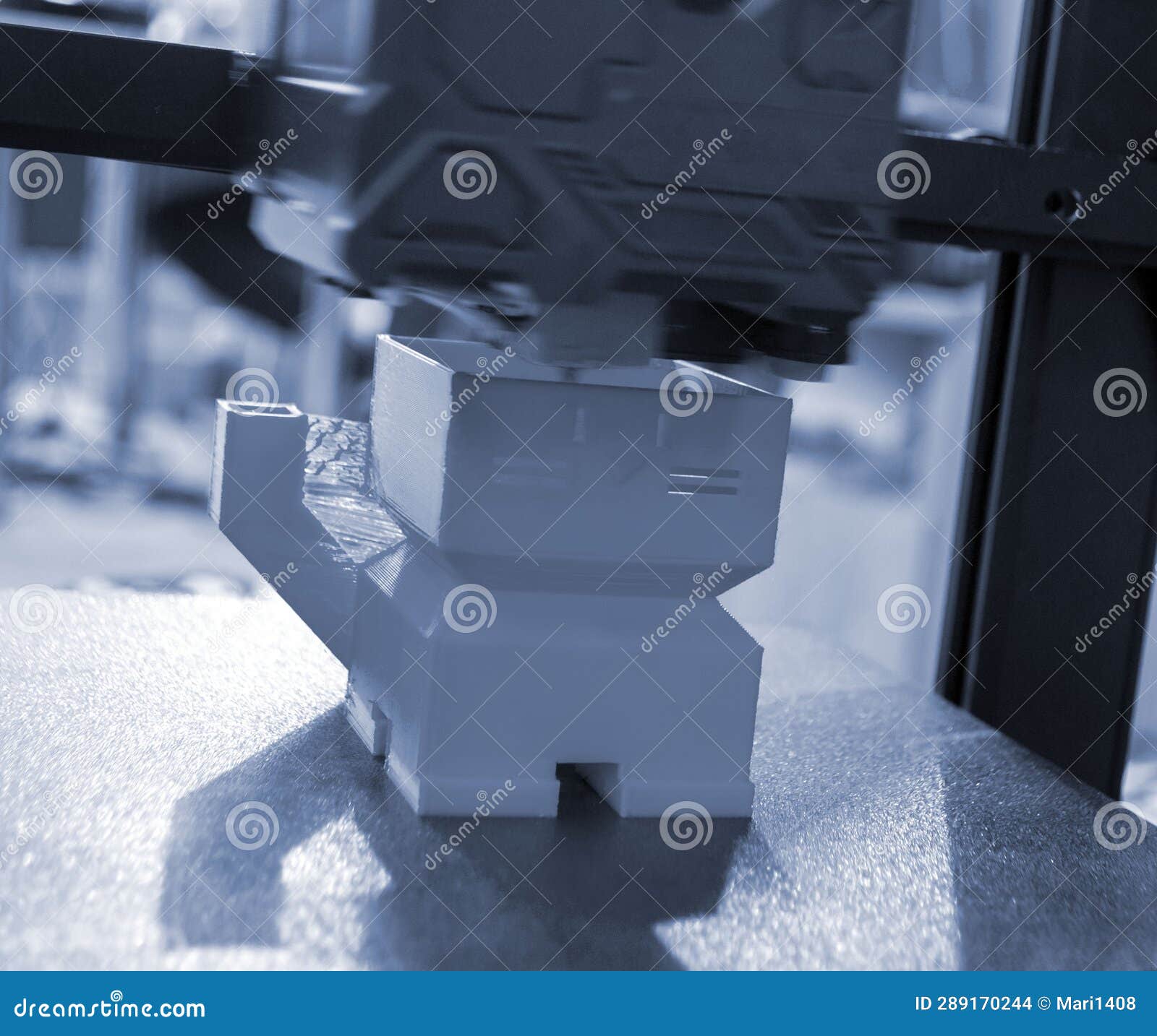 Working 3D Printer Printing Plastic Object. Printing Model from Molten ...