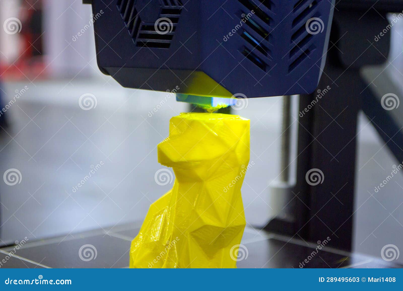Working 3D Printer Printing Plastic Object. Printing Model from Molten ...