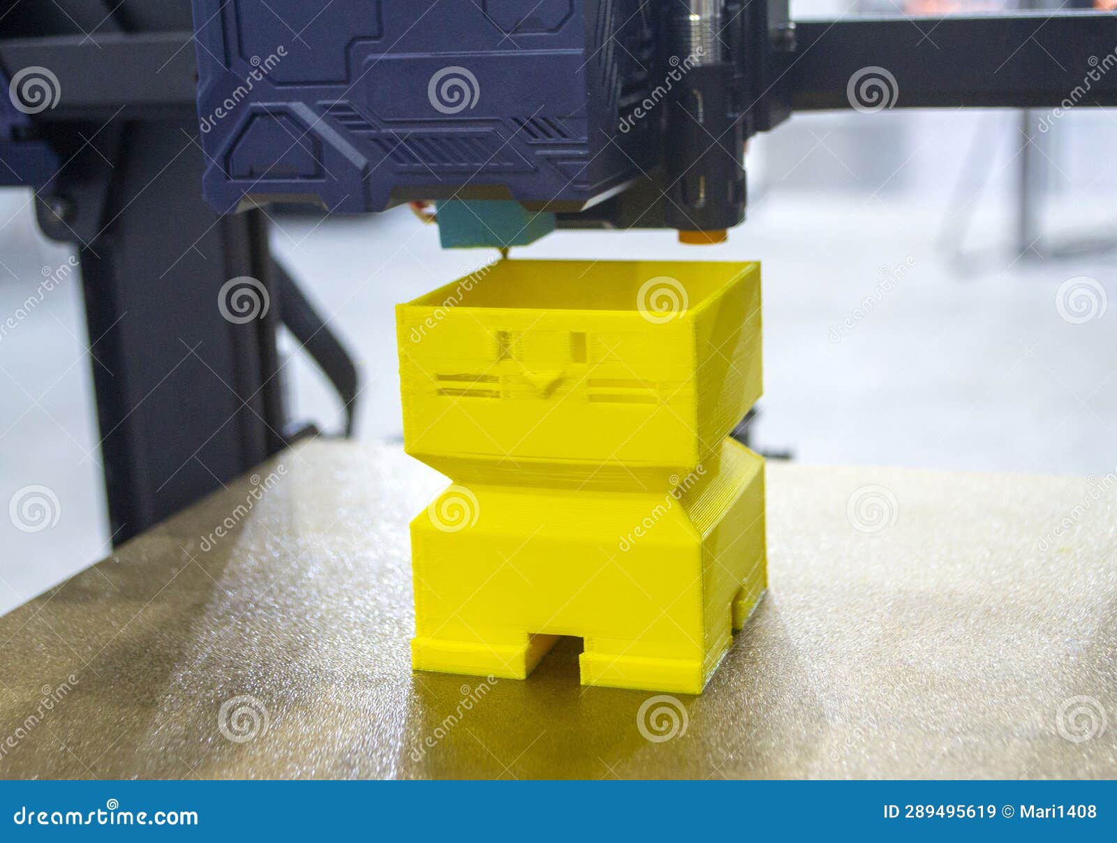 Working 3D Printer Printing Plastic Object. Printing Model from Molten ...