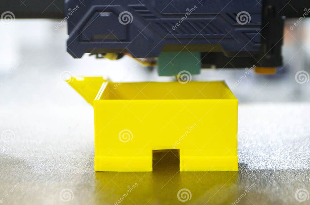 Working 3D Printer Printing Plastic Object. Printing Model from Molten ...