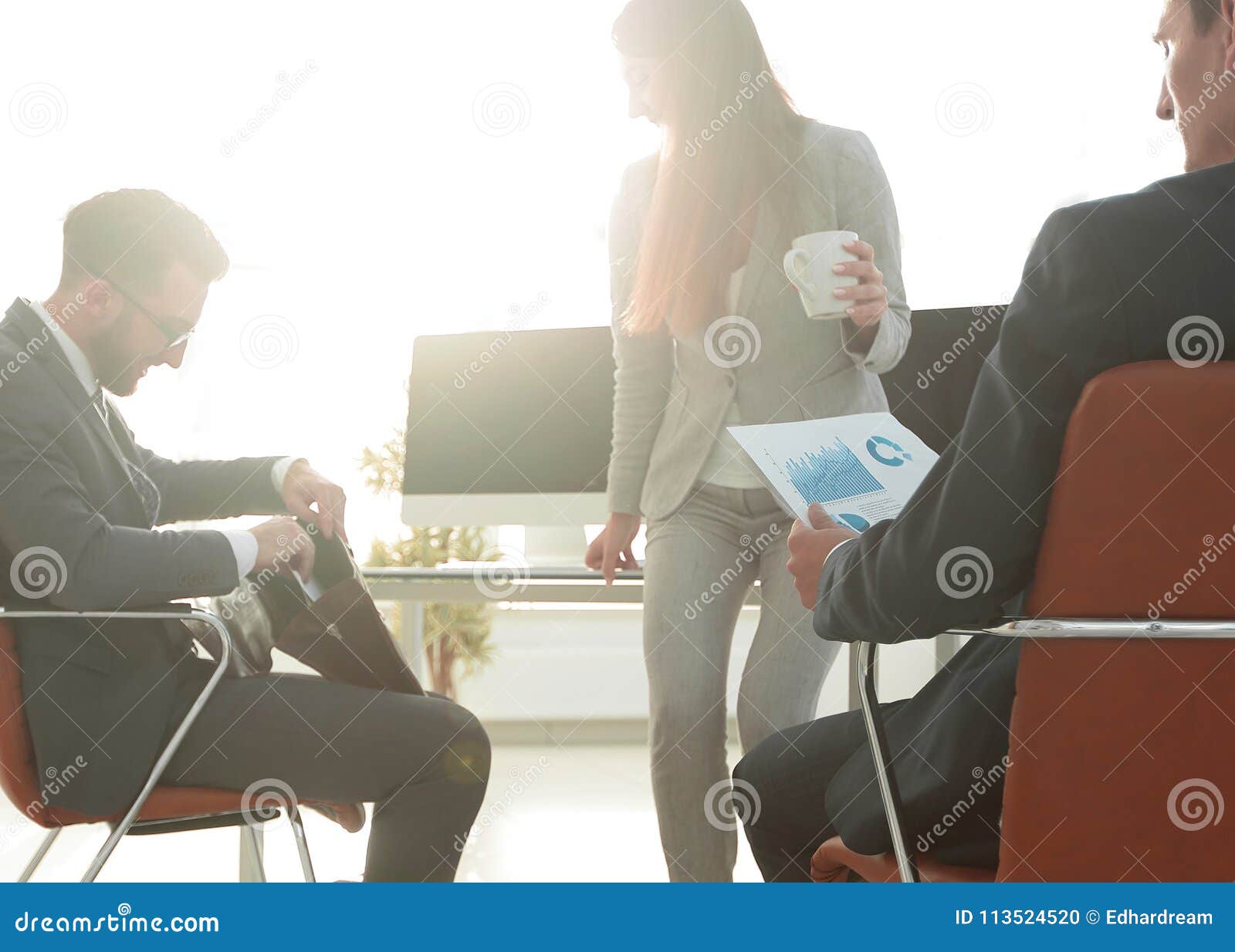 Working day in the office. stock photo. Image of holding - 113524520