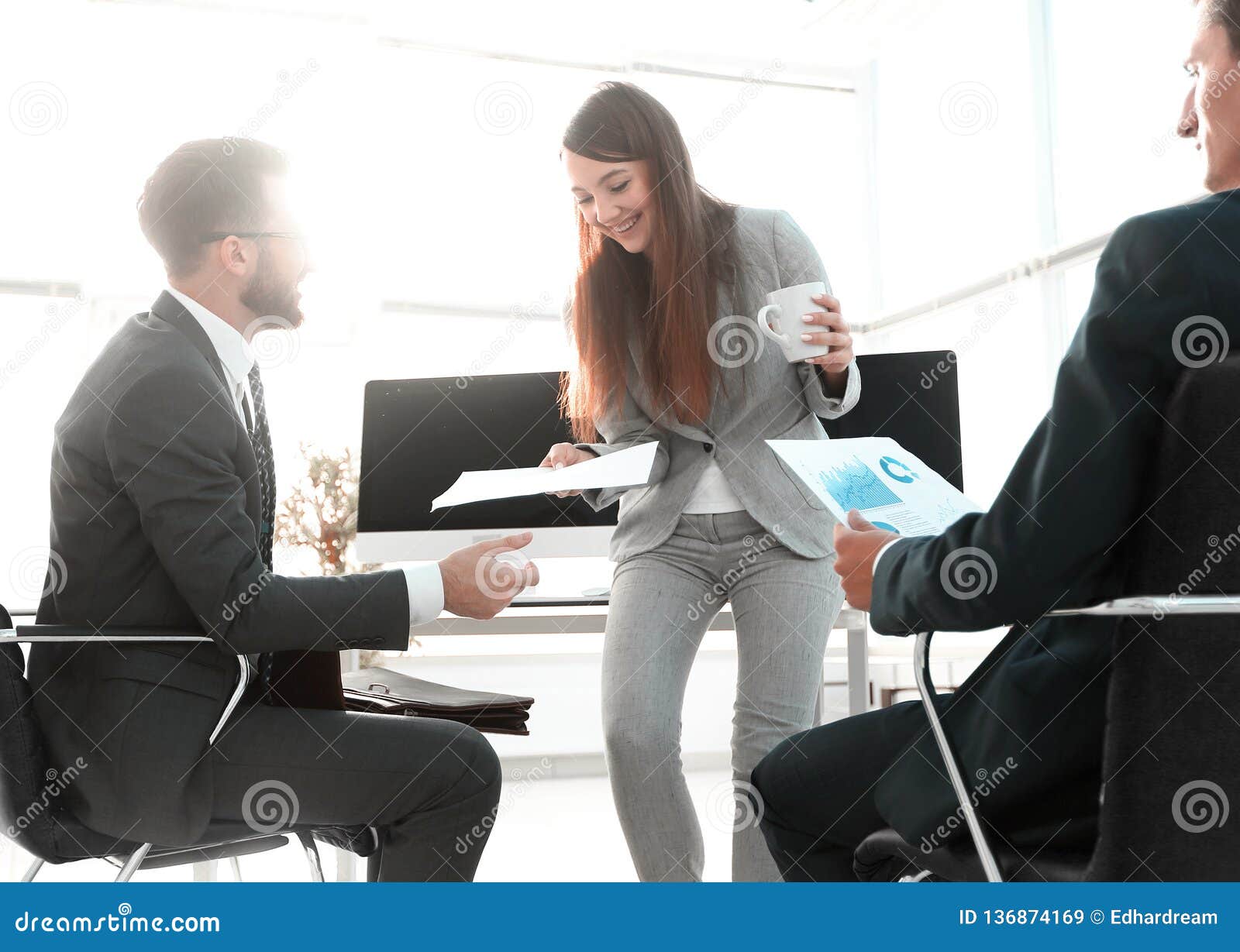 Working day in the office. stock image. Image of businesspeople - 136874169
