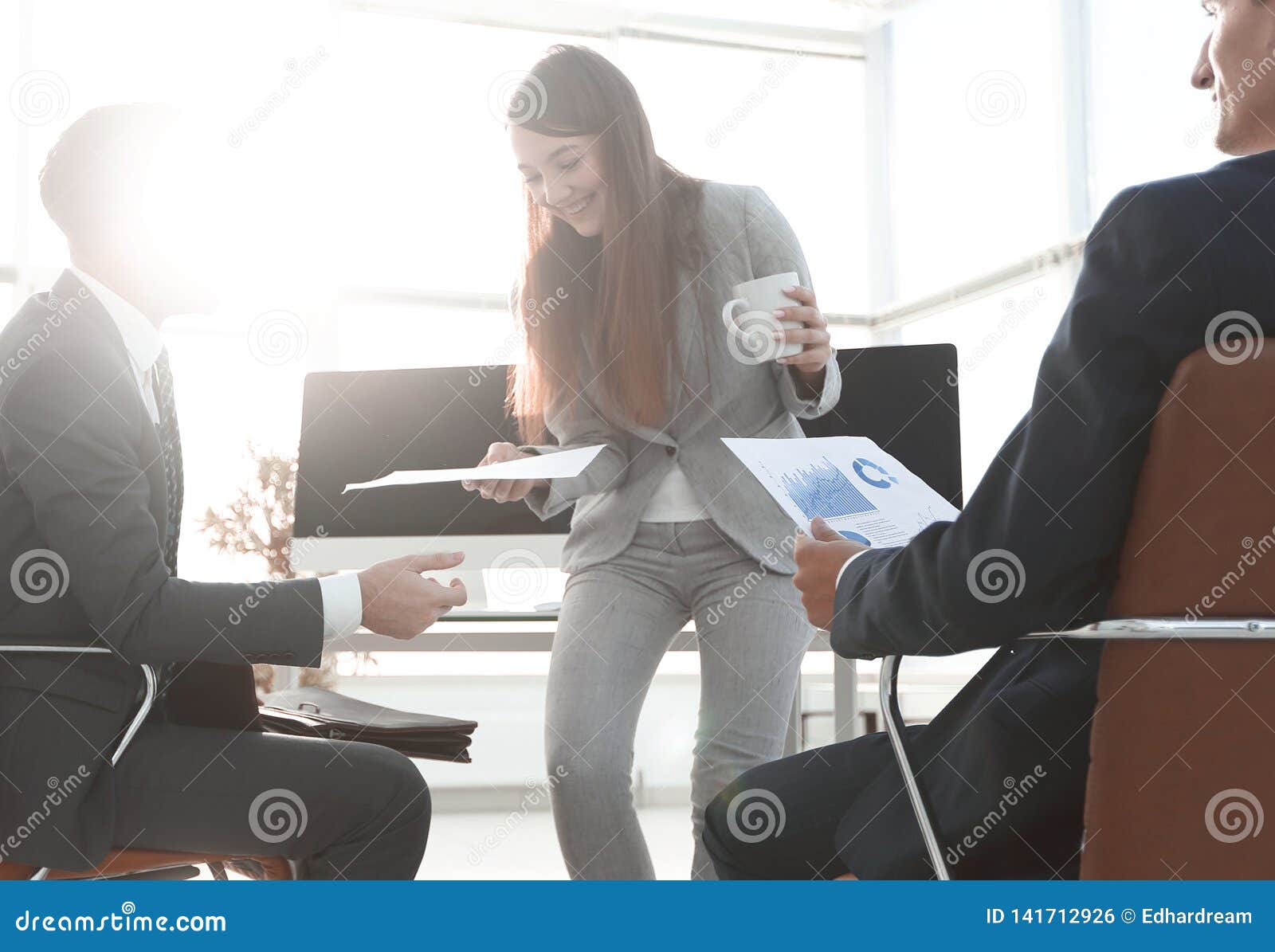 Working day in the office. stock photo. Image of casual - 141712926