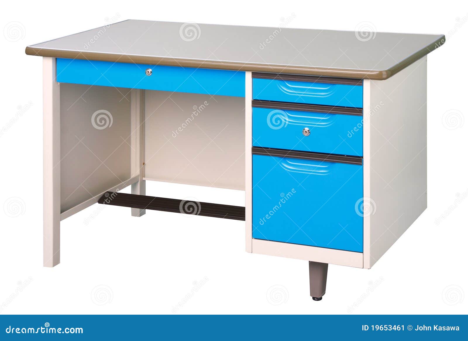 Steel Working Desk Isolated Stock Image - Image of background, space ...
