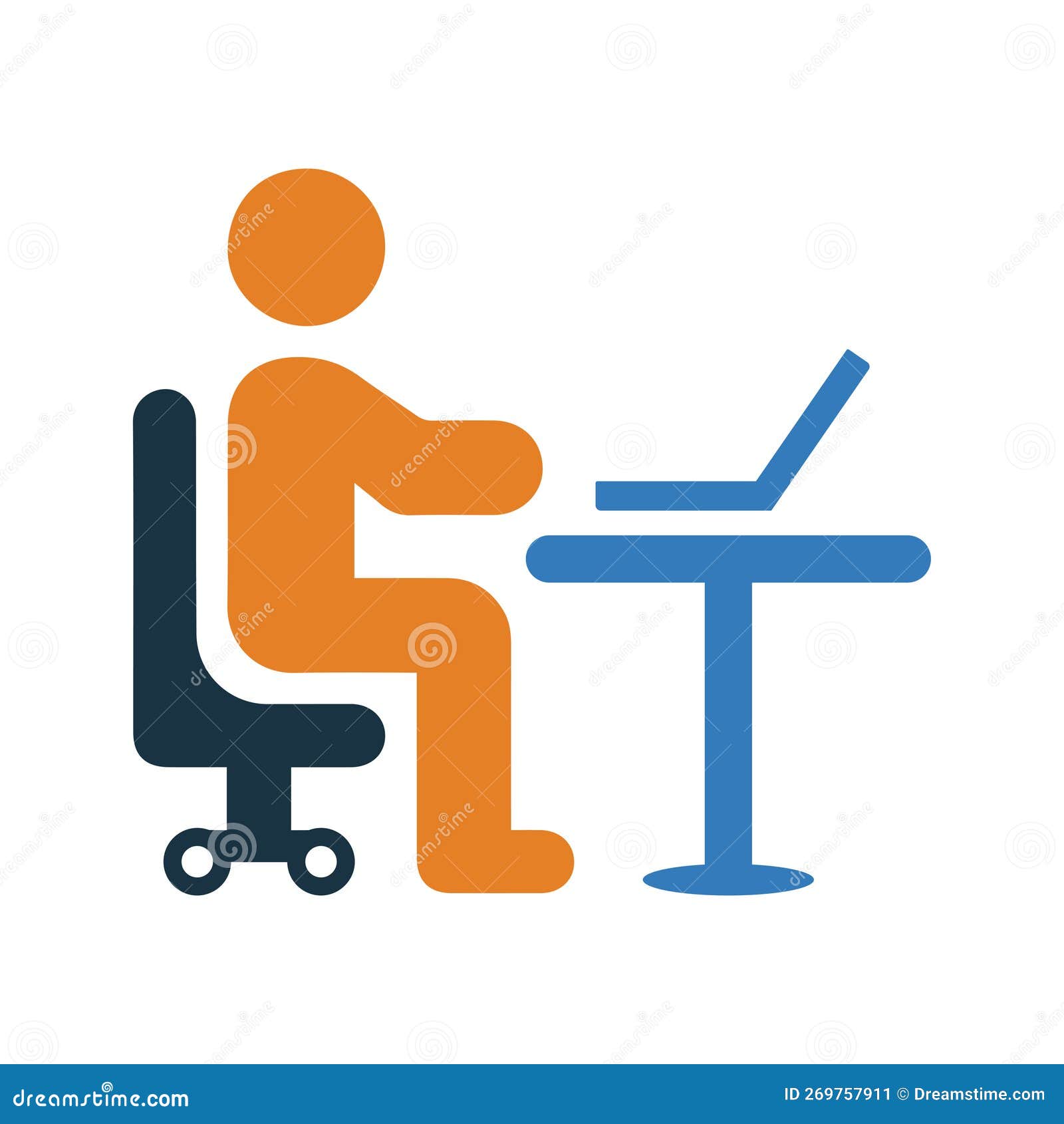 Working Desk icon stock illustration. Illustration of workplace - 269757911