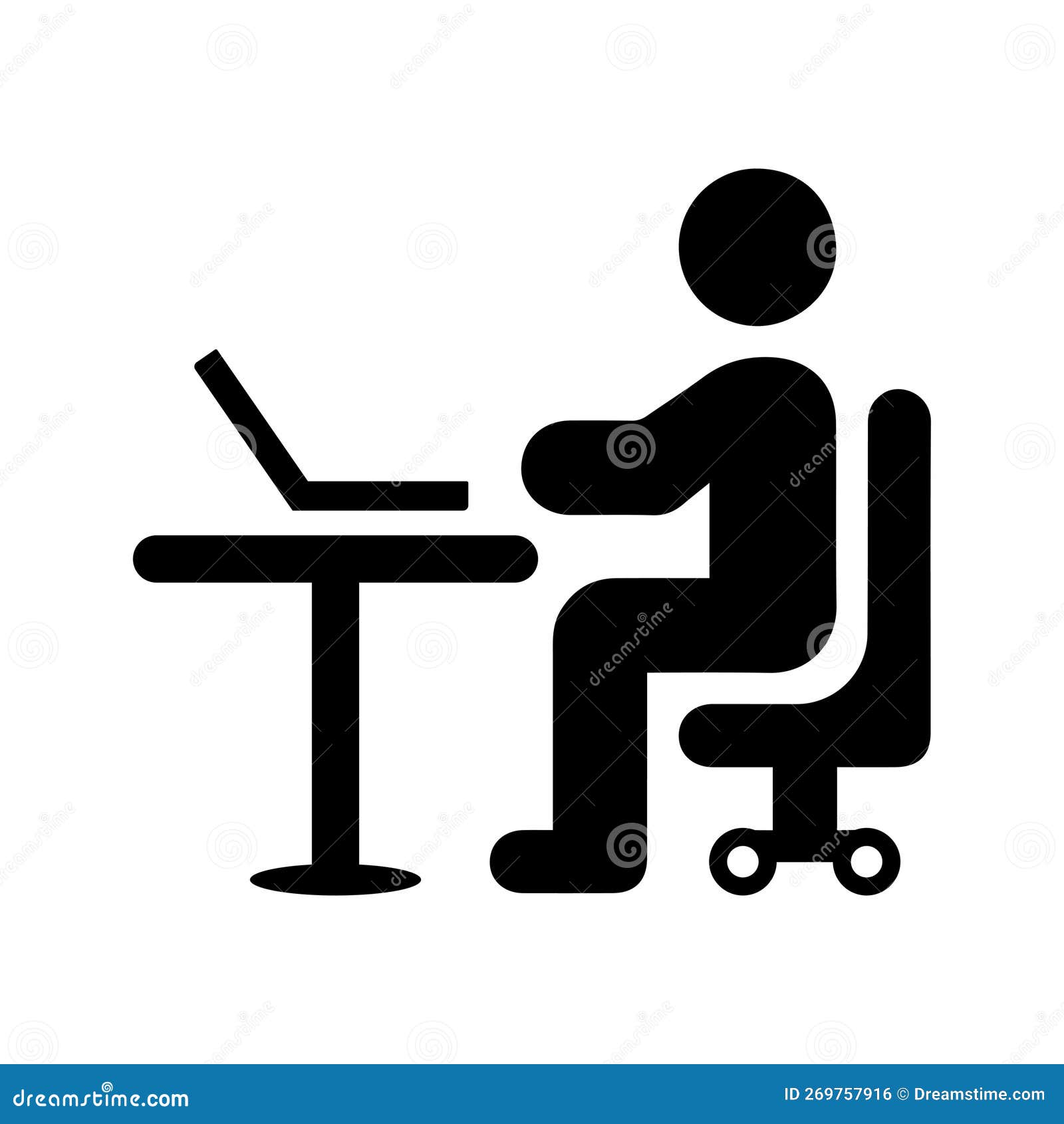 Working Desk icon stock illustration. Illustration of working - 269757916