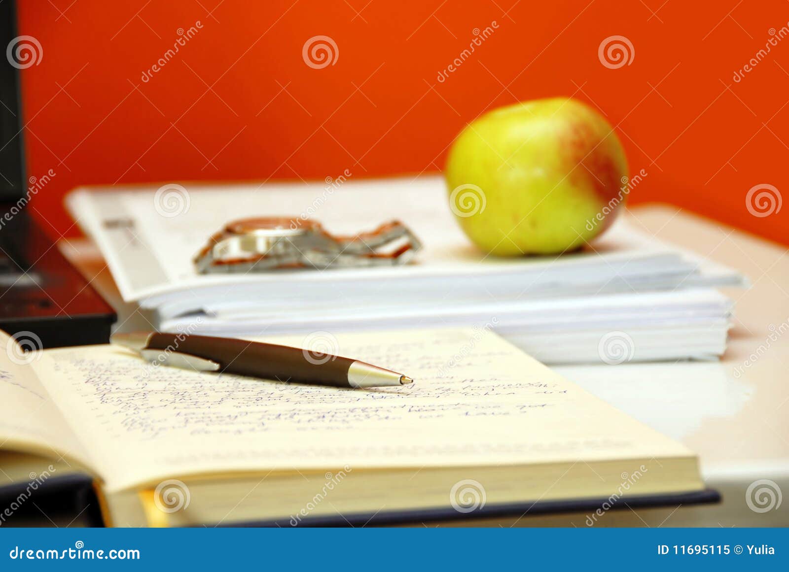 Working desk still life stock image. Image of data, green - 11695115