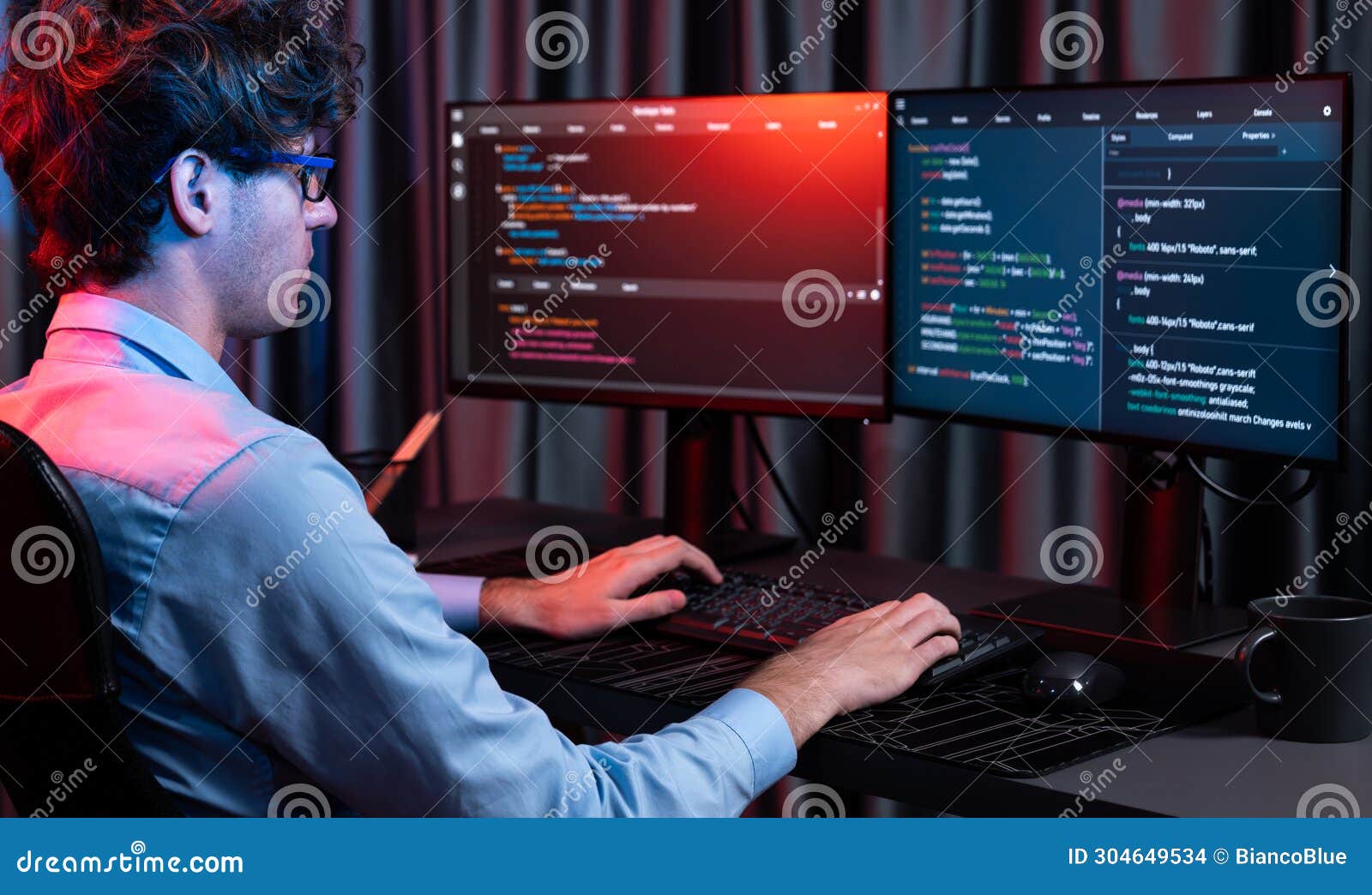 It Developer Creating Online Software Information Coding On Pc Screen 6386