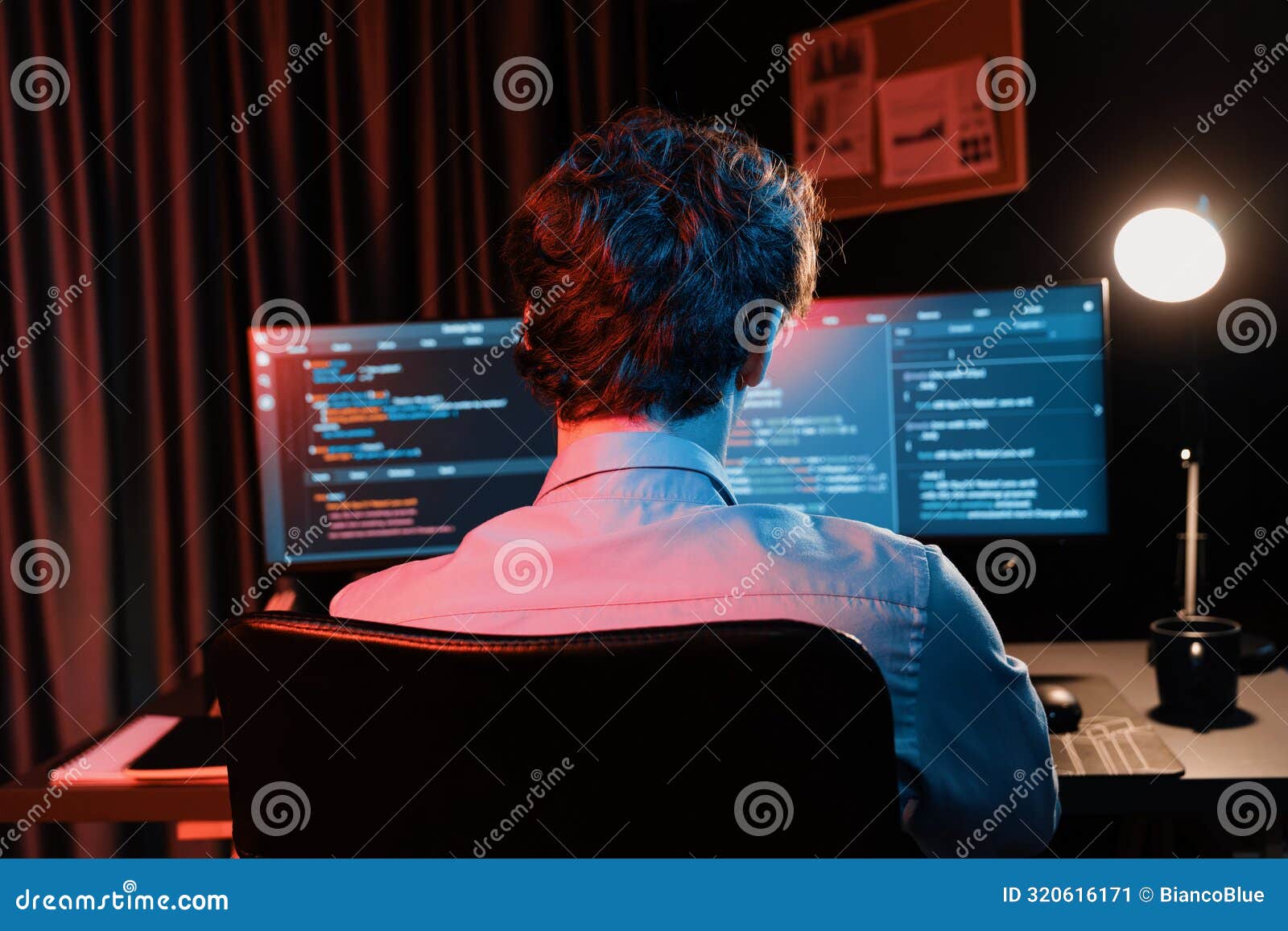 It Developer Creating Online Software Information Coding on Pc Screen ...