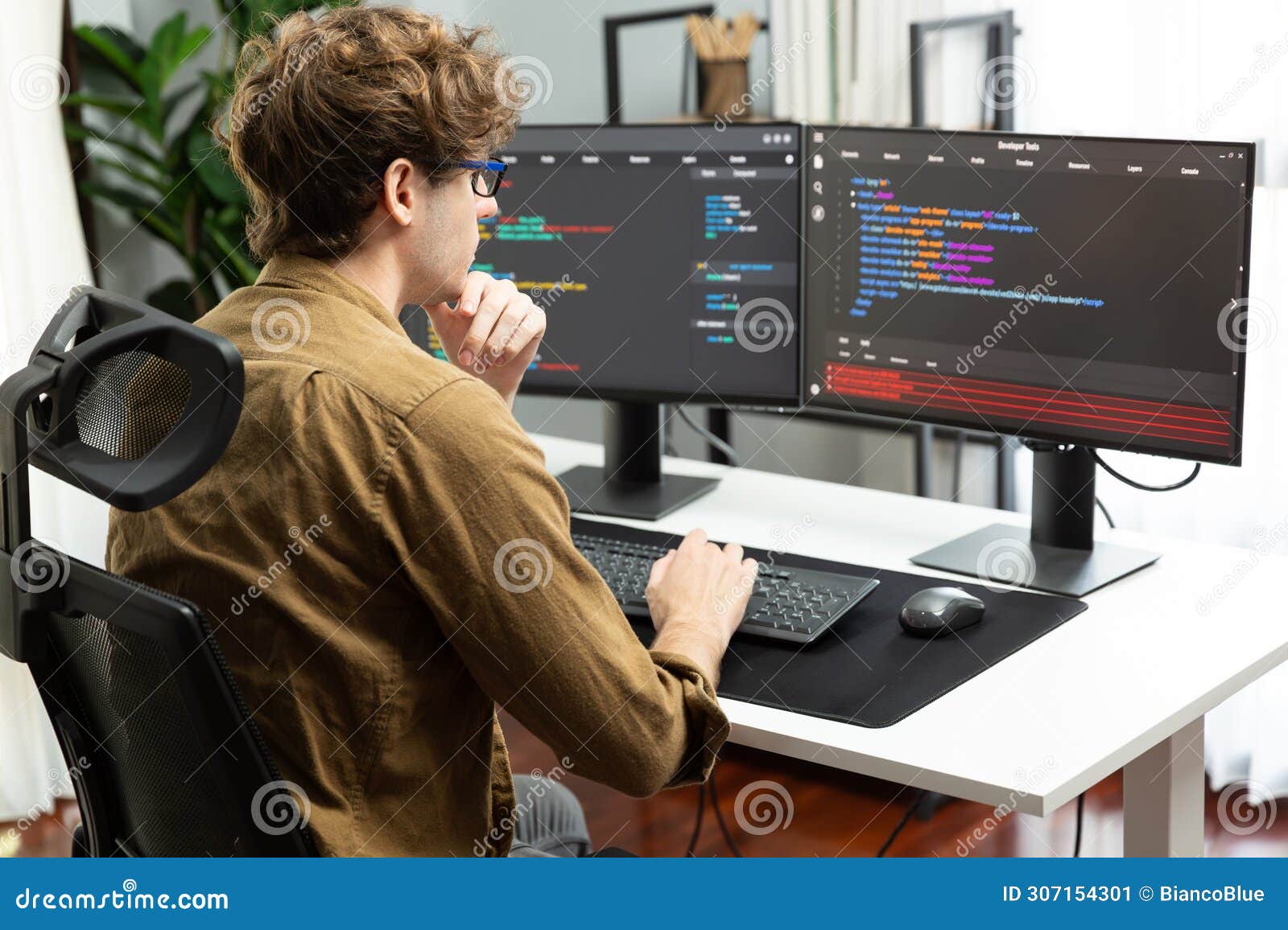 It Developer with Stressful Overworked in Creating Online Software Code ... It Developer with Stressful Overworked in Creating Online Software Code ...