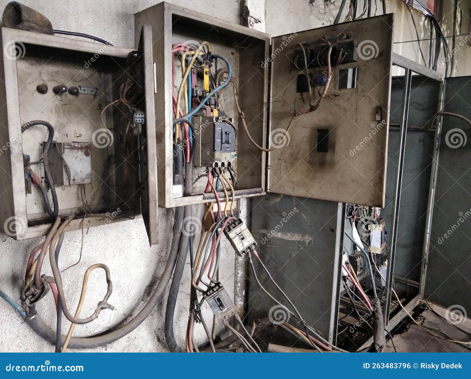 In Working on Diesel Power Generator Electrical Panels Stock Photo ...