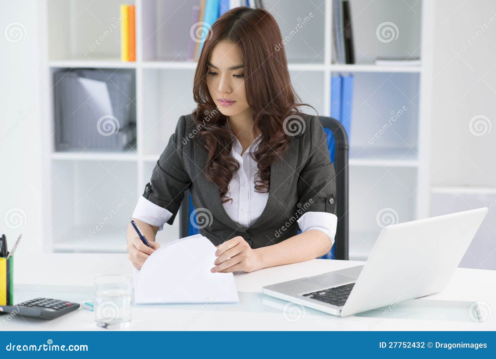 Working with documents stock photo. Image of modern, businessperson ...