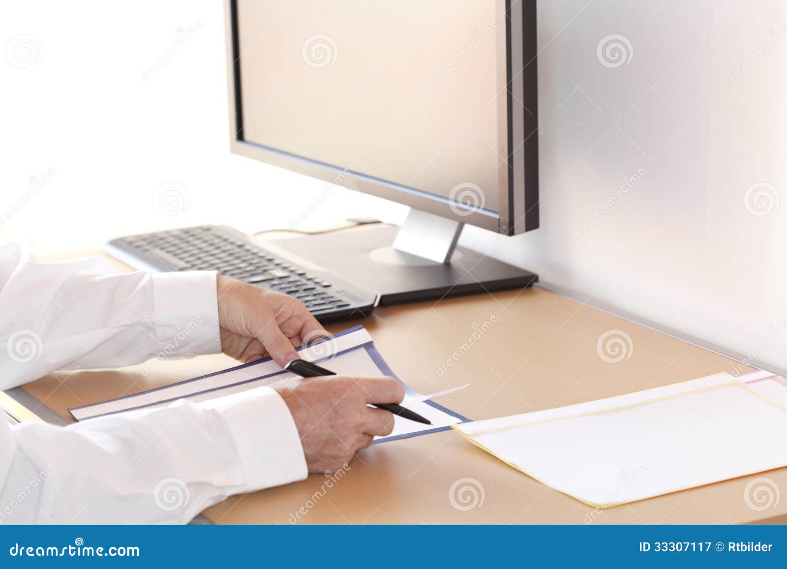Working on documents stock image. Image of screen, documents - 33307117