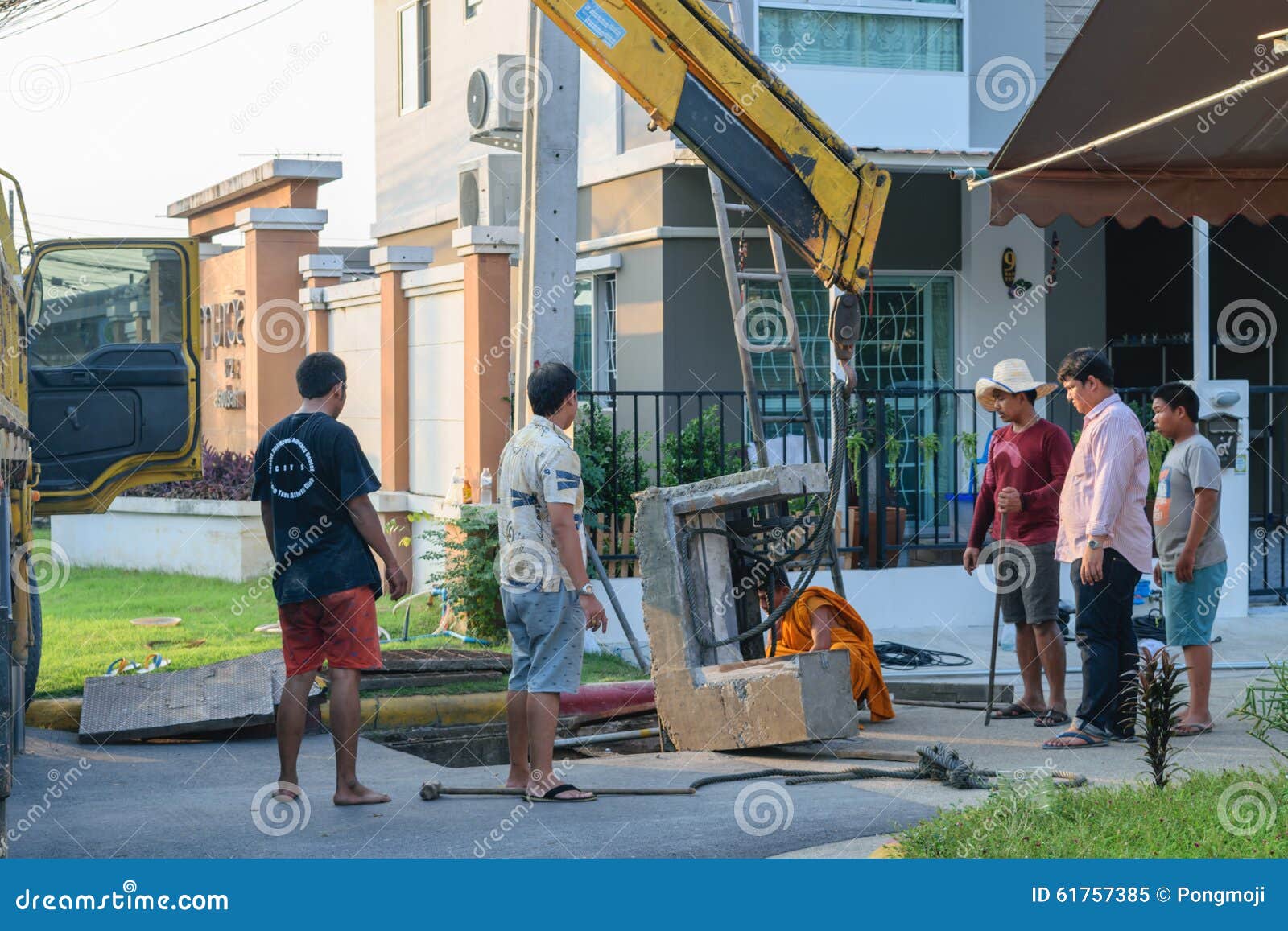 Working for drain cleaning editorial image. Image of underground - 61757385