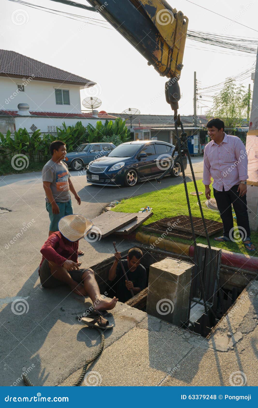 Working for drain cleaning editorial stock photo. Image of fatigue ...